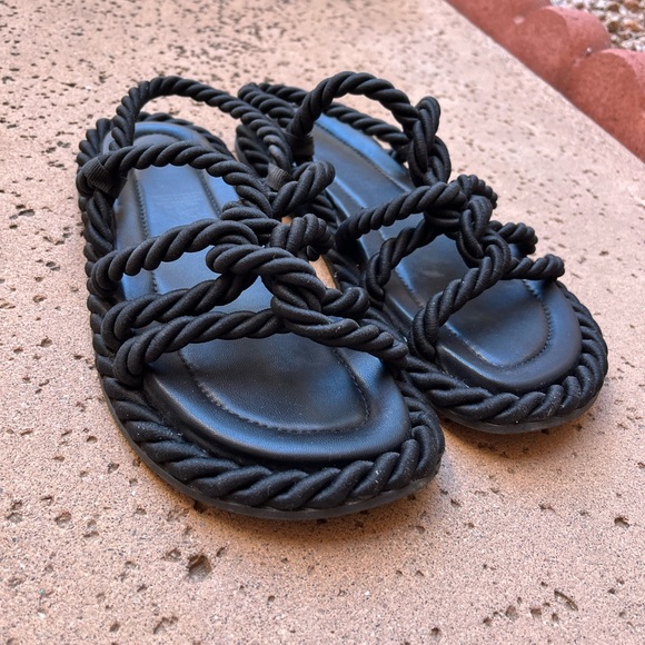 H&M | Shoes | Hm Black Rope Sandals Size 8 | Poshmark